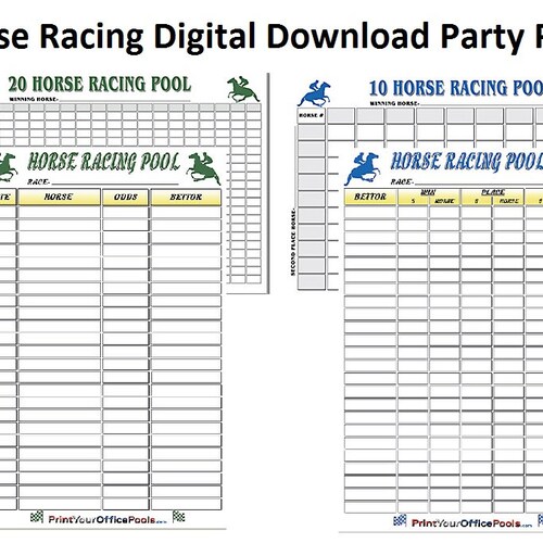 Horse Racing Party Betting Pack Printable for Kentucky Derby - Etsy