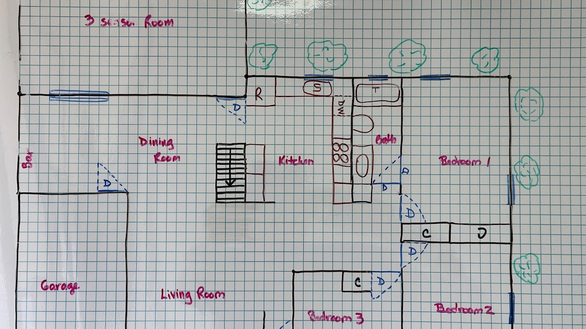 Large Reusable Laminated Grid Graph Paper Perfect for Home, Kitchen ...