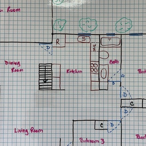 Large Reusable Laminated Grid Graph Paper Perfect for Home, Kitchen ...