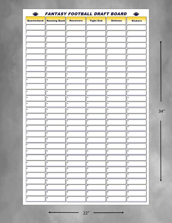 Printable Fantasy Football Draft Board