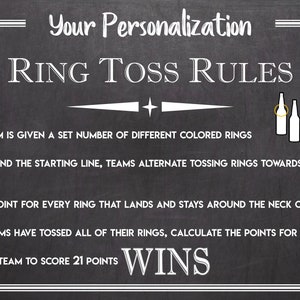 Custom Vintage Looking Ring Toss Sign Rules, Yard Game Sign, Outdoor ...