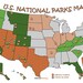 Laminated US National Parks Poster List With Color Map - Ultimate Park ...