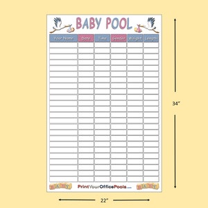 Erasable Baby Birth Pool Guess Game Pregnancy Due Date Baby Shower ...