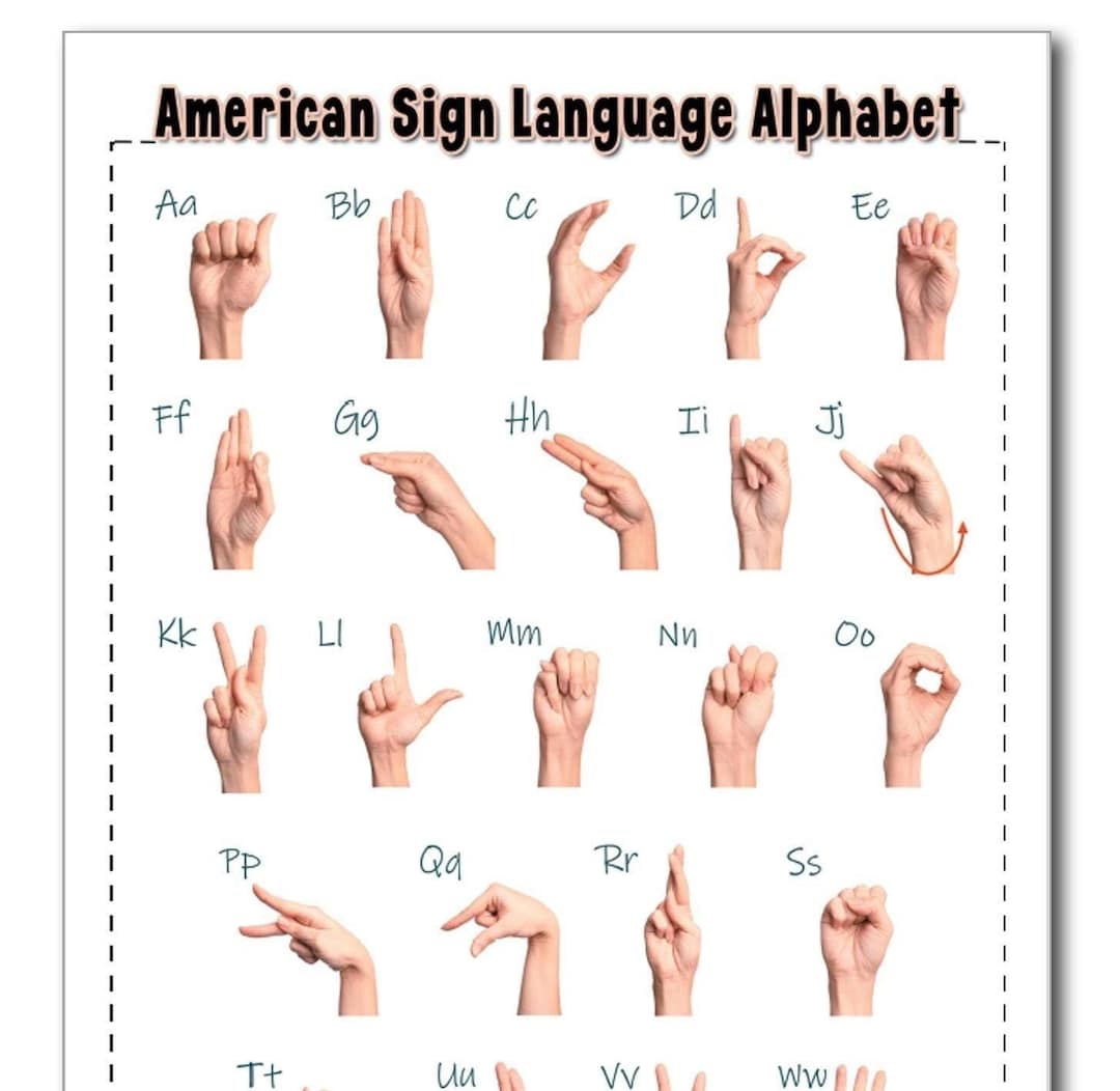 American Sign Language ASL Alphabet & Numbers Laminated Double Sided ...
