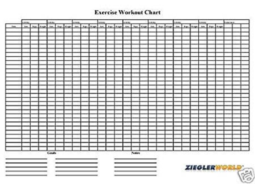HUGE Reusable Exercise Workout Wall Chart Planner & Tracking - Etsy