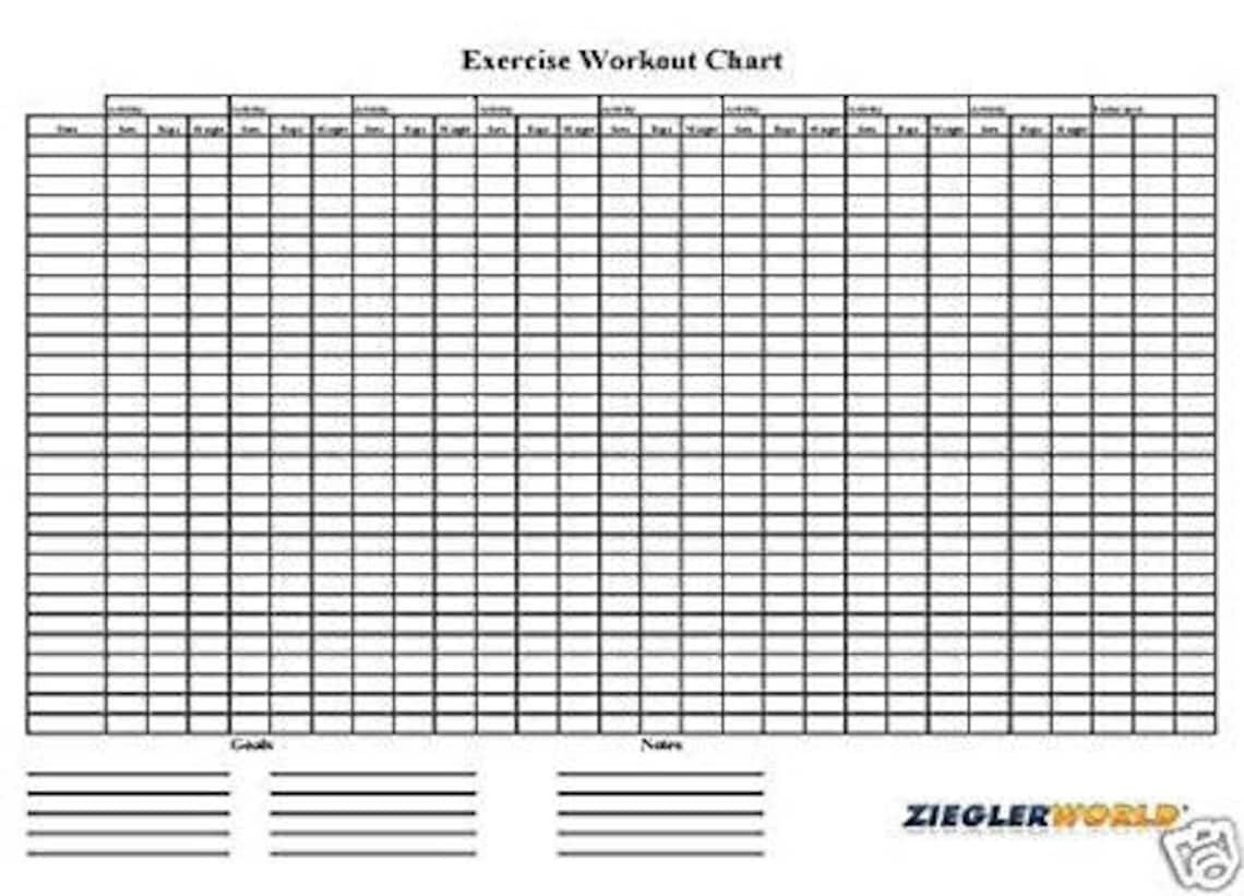 HUGE Reusable Exercise Workout Wall Chart Planner & Tracking - Track ...