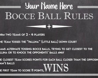 Bocce Ball Rules Sign - Etsy