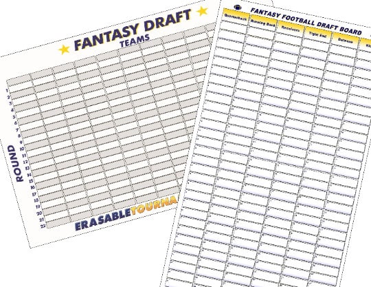 2024 FANTASY FOOTBALL PRINTABLE Draft Kit Board Instant Download -twin ...