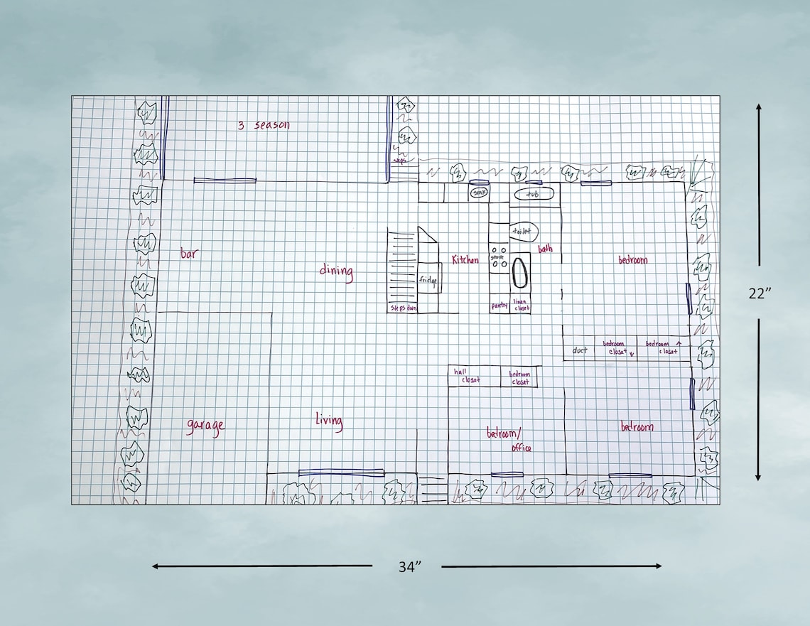 Large Reusable Laminated Grid Graph Paper Perfect for Home, Kitchen ...