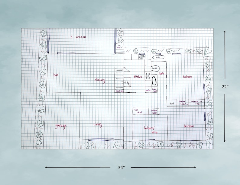 Large Reusable Laminated Grid Graph Paper Perfect for Home, Kitchen ...