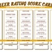 Printable Beer Flight Rating Score Card Tasting Score Sheet - Perfect ...
