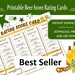 Printable Beer Flight Rating Score Card Tasting Score Sheet - Perfect ...
