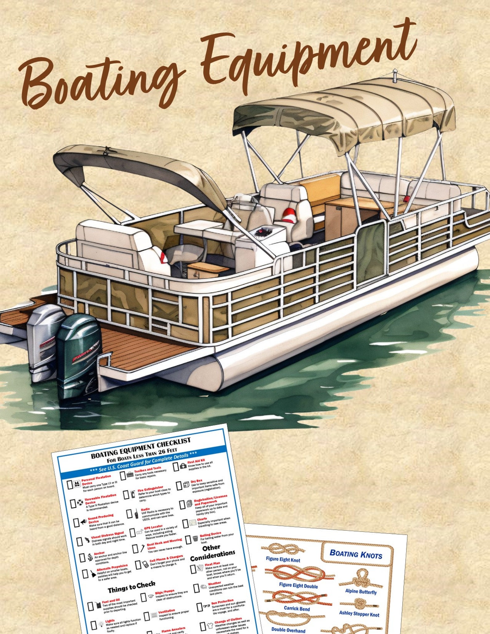 Laminated Boating Safety Education Equipment Checklist Reference Guide ...