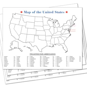 Blank 50 United States Map Poster - 10 Pack - USA US Educational Map ...