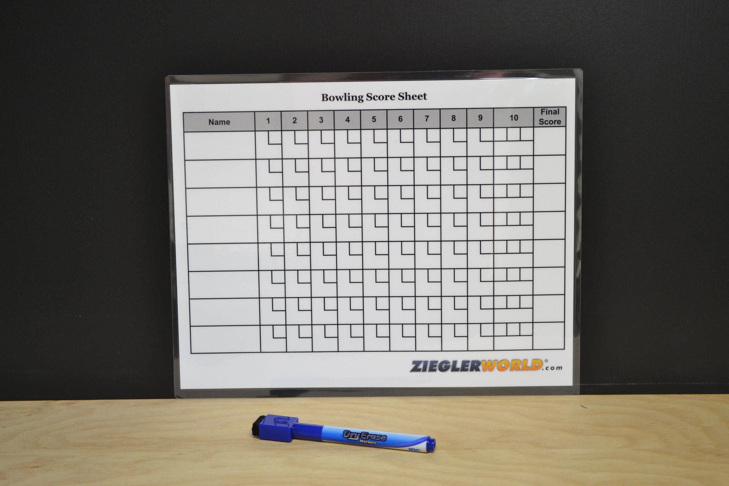 Table Shuffleboard Bowling Pinsetter, 10 Pins, Erasable Scoresheet (8.5 ...