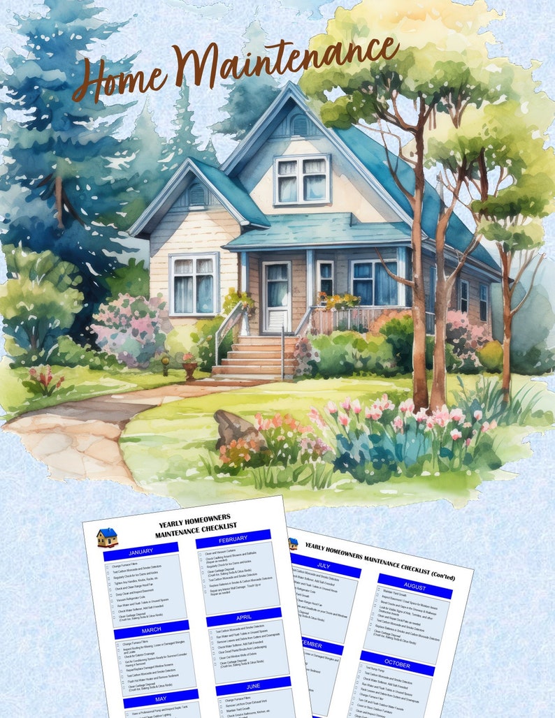 Laminated Home Maintenance Monthly Checklist - Perfect for Landlord or ...