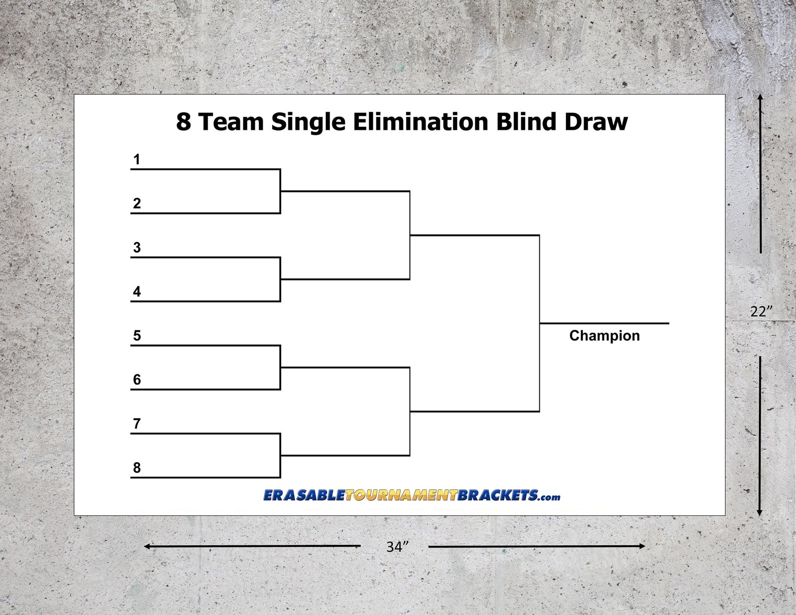 Erasable Tournament Bracket 8 Player/team Single Elimination Blind Draw ...
