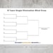 Erasable Tournament Bracket 8 Player/team Single Elimination Blind Draw ...