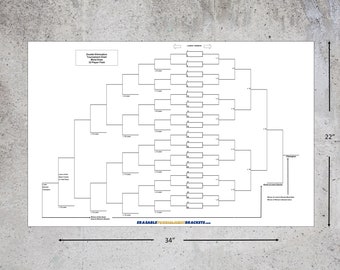 22 X 34 Erasable Tournament Bracket 32 Player/team Single Elimination ...
