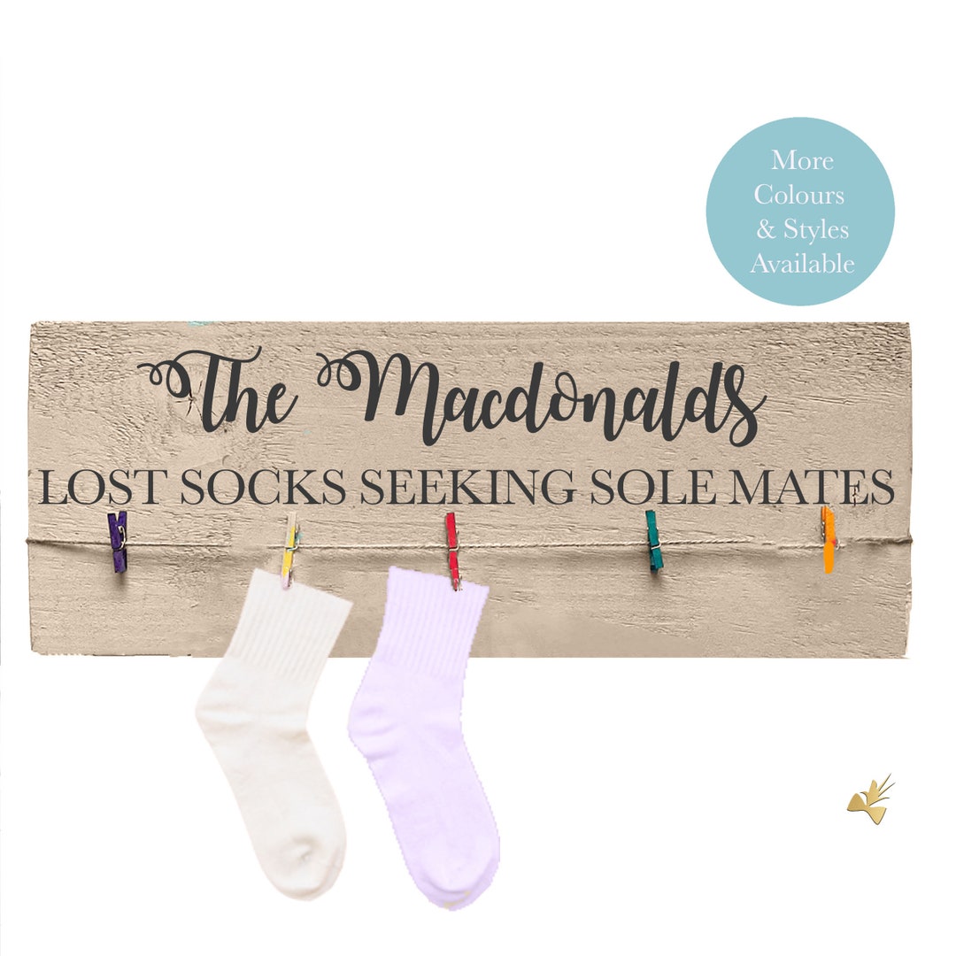 Personalised Lost Socks Plaque, Personalised Lost Socks Sign, Custom ...