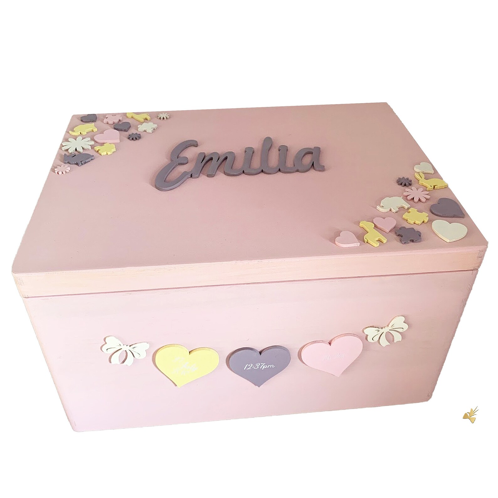 Personalised Baby Memory Box, Wood Memory Box, Baby Keepsake Box ...