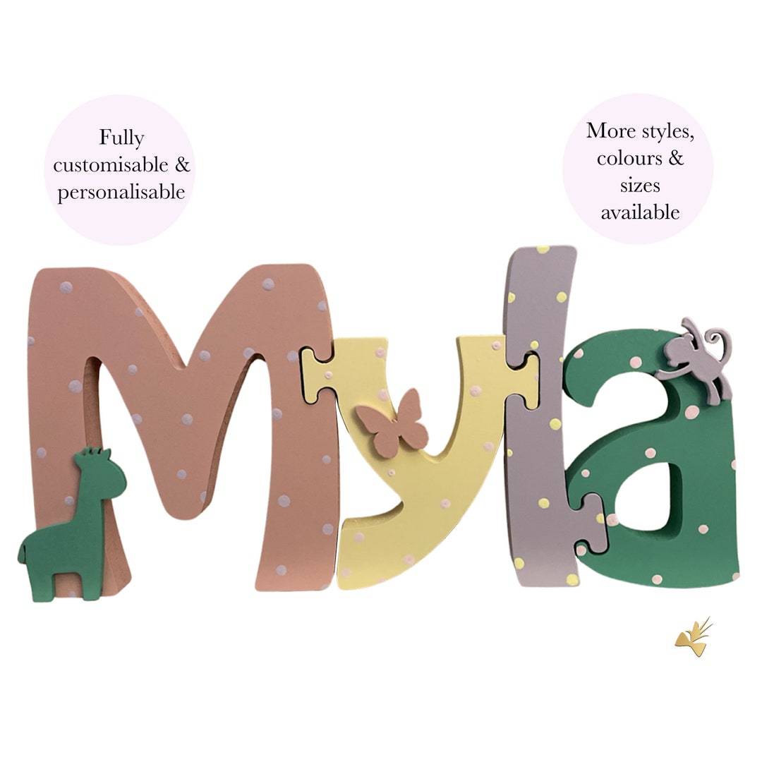 Wooden Name Puzzle, Laser Cut Name Sign, Name Jigsaw, Jigsaw Name ...