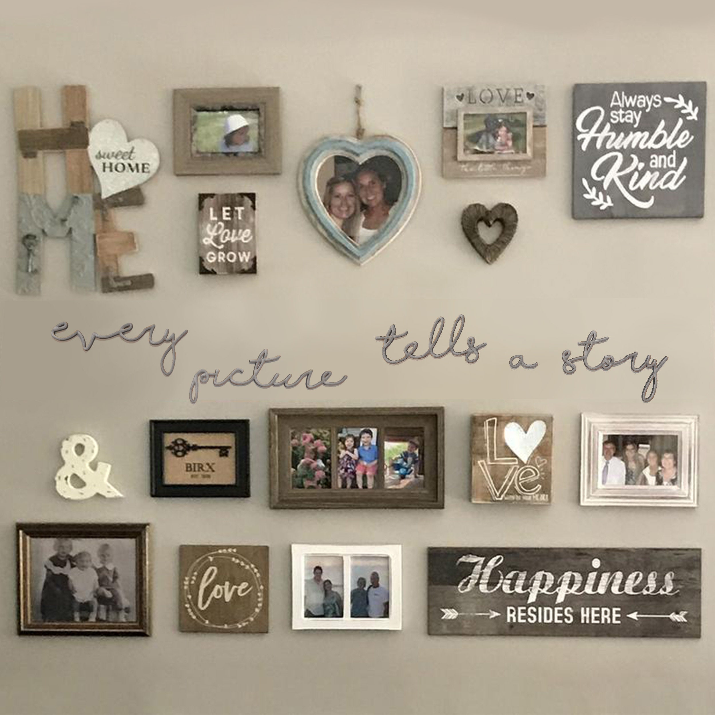 Every picture tells a story wooden words Gallery wall sign | Etsy