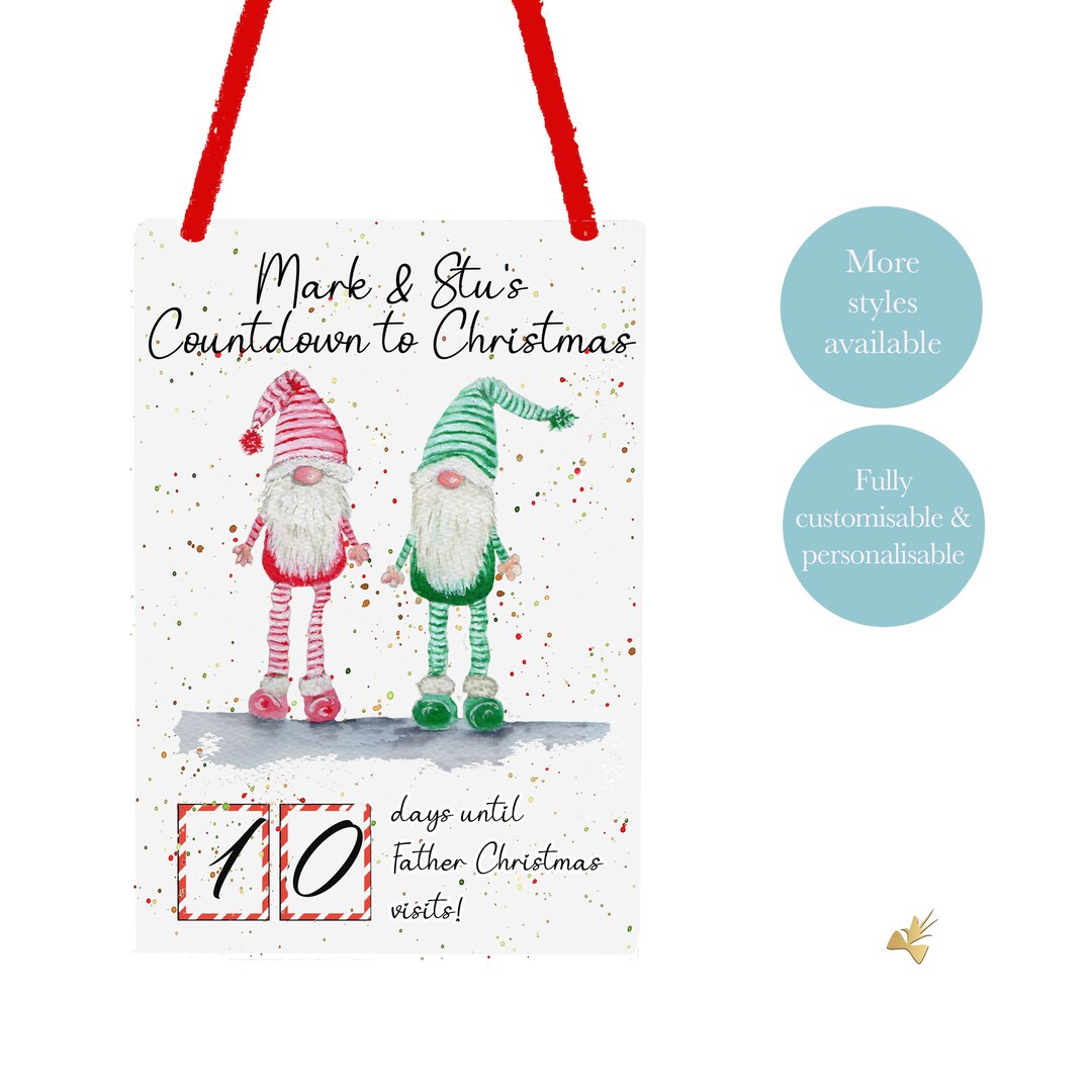 Cuenta regresiva de Navidad personalizada para el signo de - Etsy España