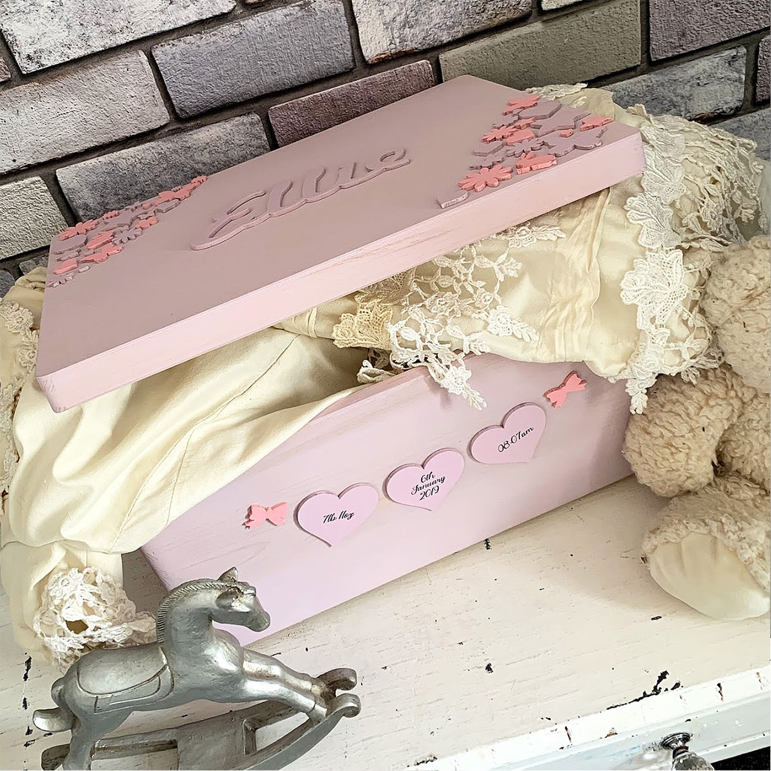 Personalised Baby Memory Box, Wood Memory Box, Baby Keepsake Box ...