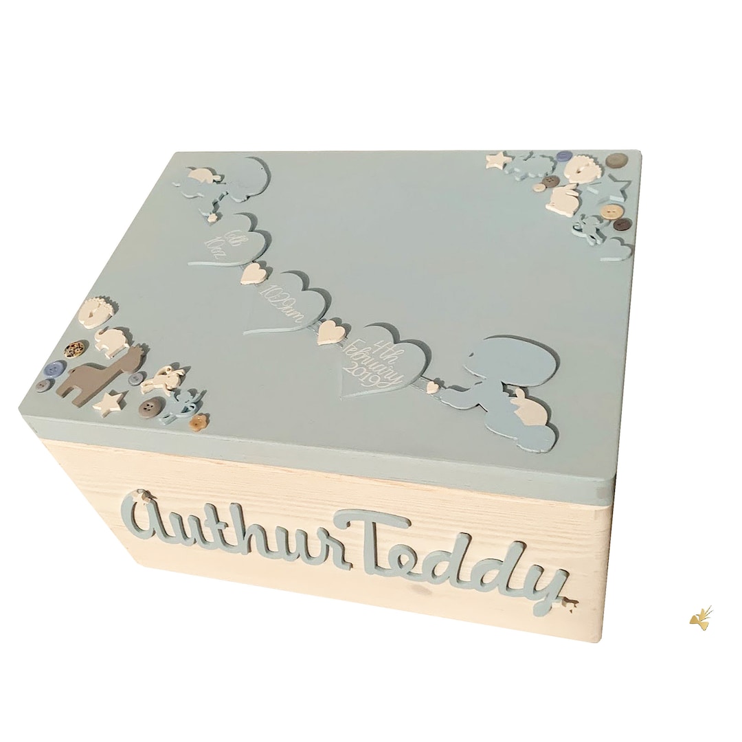 Personalised Baby Memory Memorial Box, Large Baby Memorial Keepsake Box ...