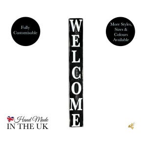 Custom Vertical Welcome Sign With Weathered Rustic Finish - Perfect ...