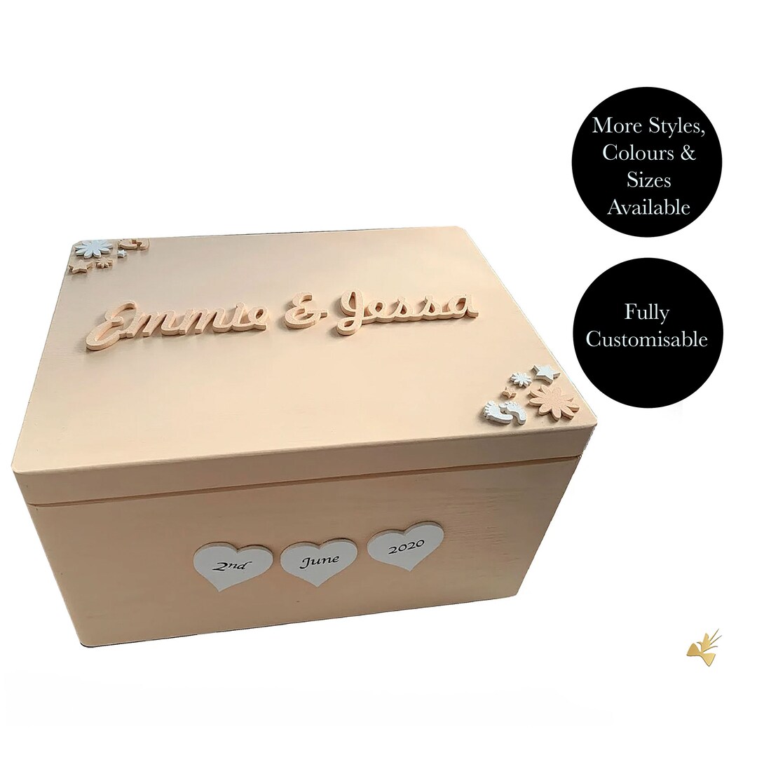 Baby Keepsake Memory Box, Personalised Baby Memory Box, Wood Memory Box ...