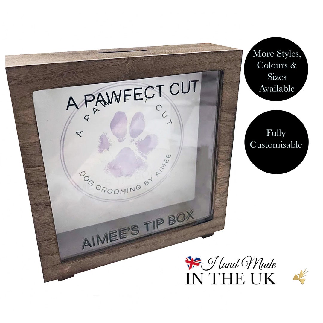 Wooden Company Tip Box, Custom Photo Money Box, Company Tip Jar ...