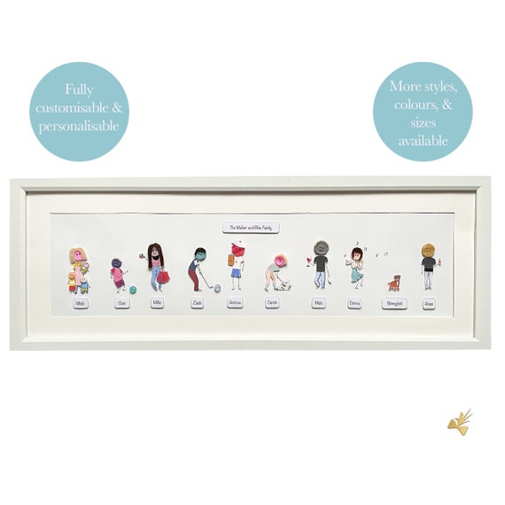 Personalised Button Family Frame Personalised Stick Family - Etsy UK