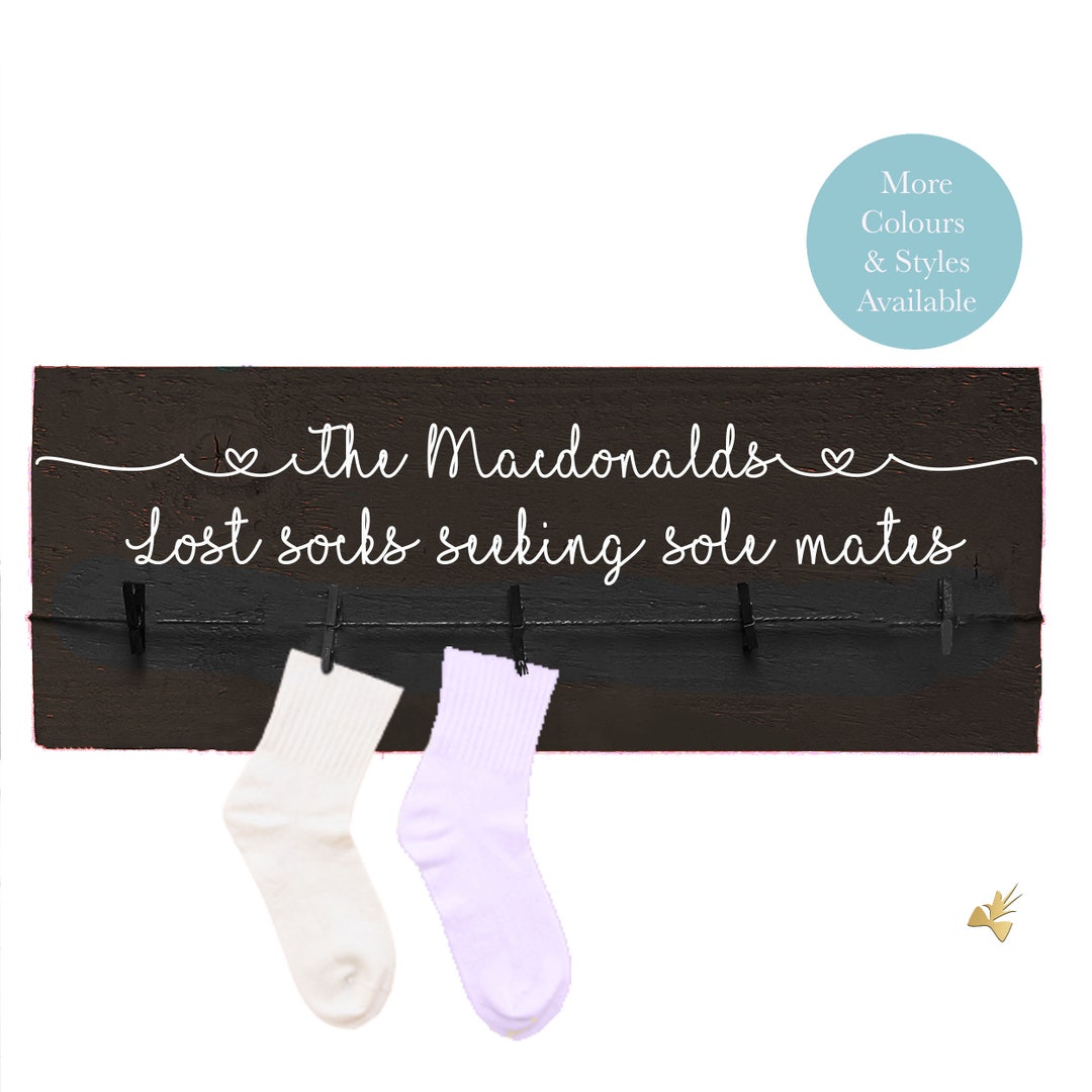 Personalised Lost Socks Plaque, Personalised Lost Socks Sign, Custom ...