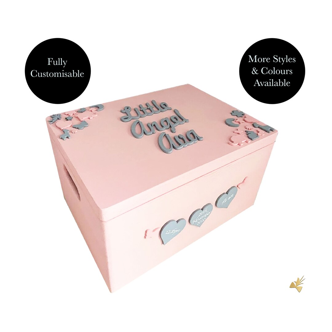 Personalised Baby Memory Box, Wood Memory Box, Baby Keepsake Memory Box ...