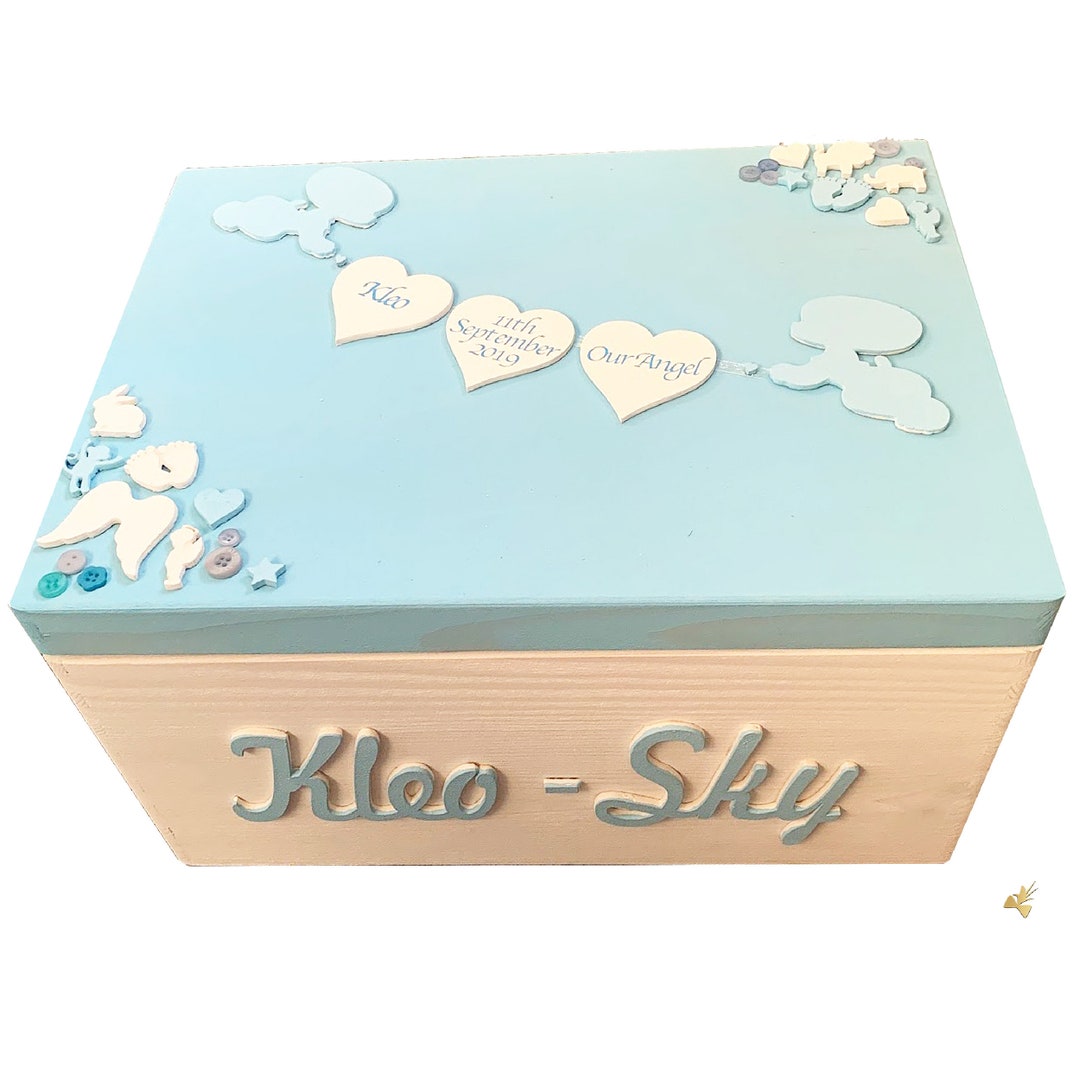Personalised Baby Memory Memorial Box, Large Baby Memorial Keepsake Box ...