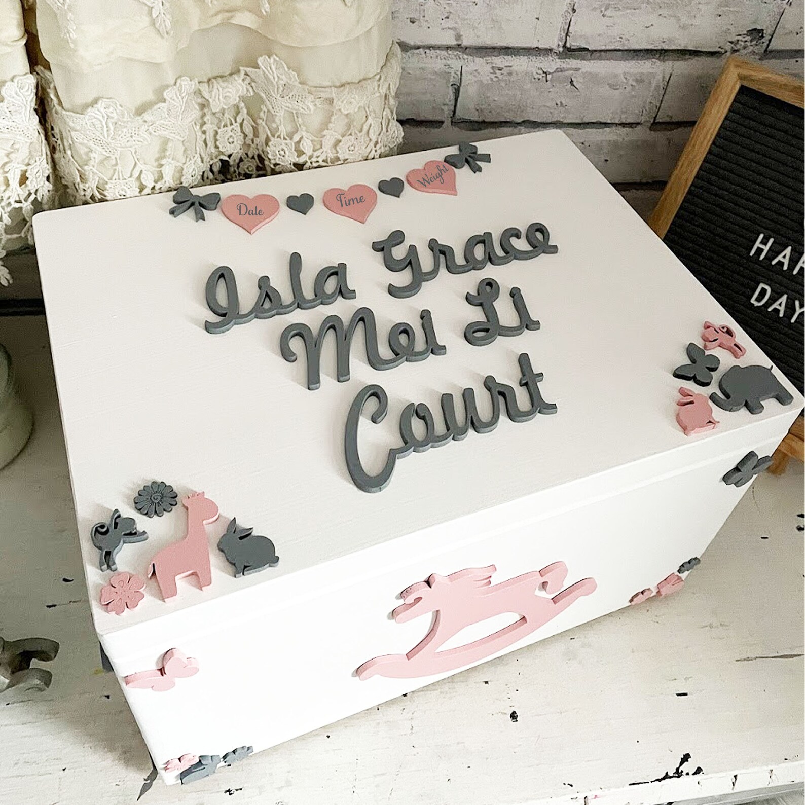 Personalised Angel Baby Memory Box UK, Baby Memorial Keepsake Chest ...
