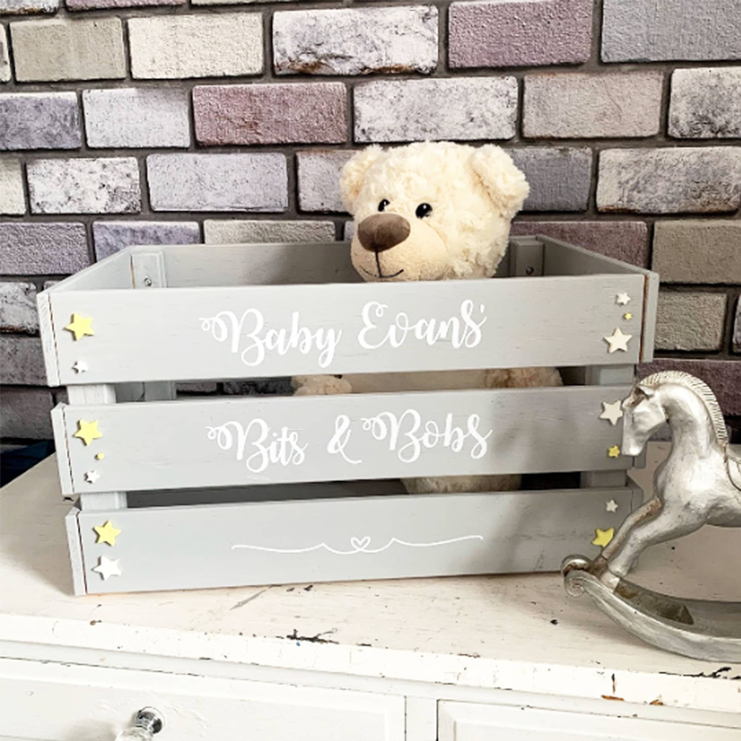 Personalised Wood Baby Memory Box, Baby Memory Box Personalised, Large ...