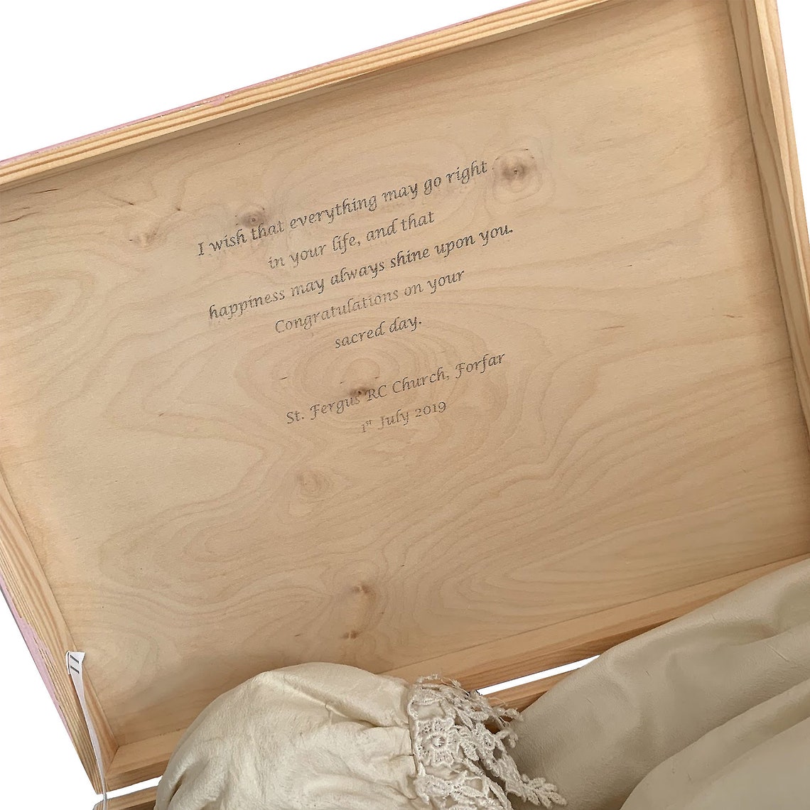 Personalised Pink and Rose Gold Baby Memory Box With Rocking - Etsy UK