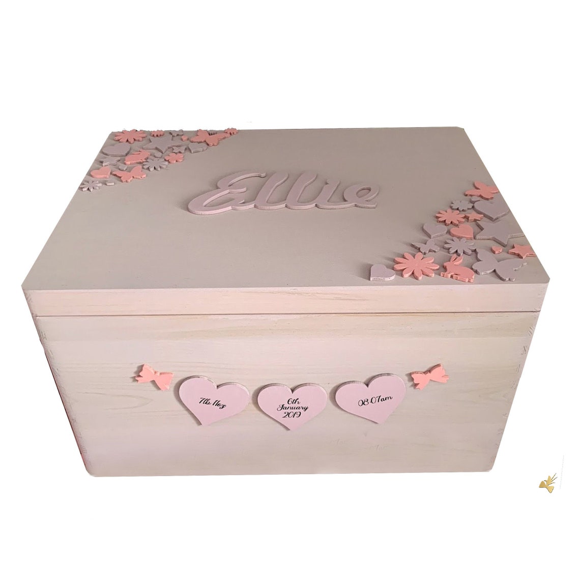 Personalised Baby Memory Box, Wood Memory Box, Baby Keepsake Box ...