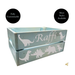 Personalised Book Storage Box for Kids, Dinosaur Theme Book Storage ...