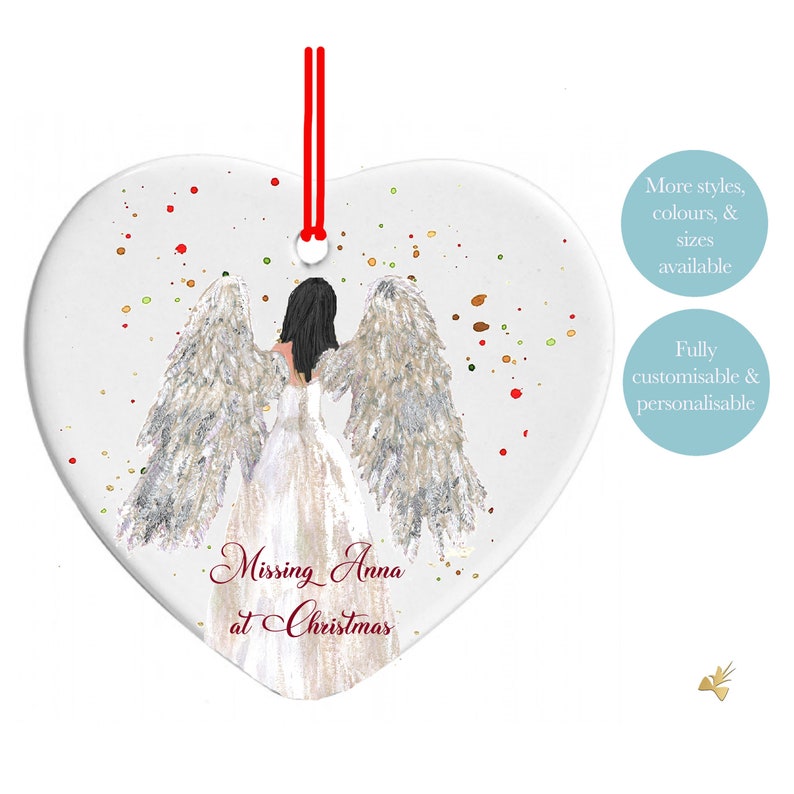 In Loving Memory Christmas Bauble Personalised Angel Bauble - Etsy UK