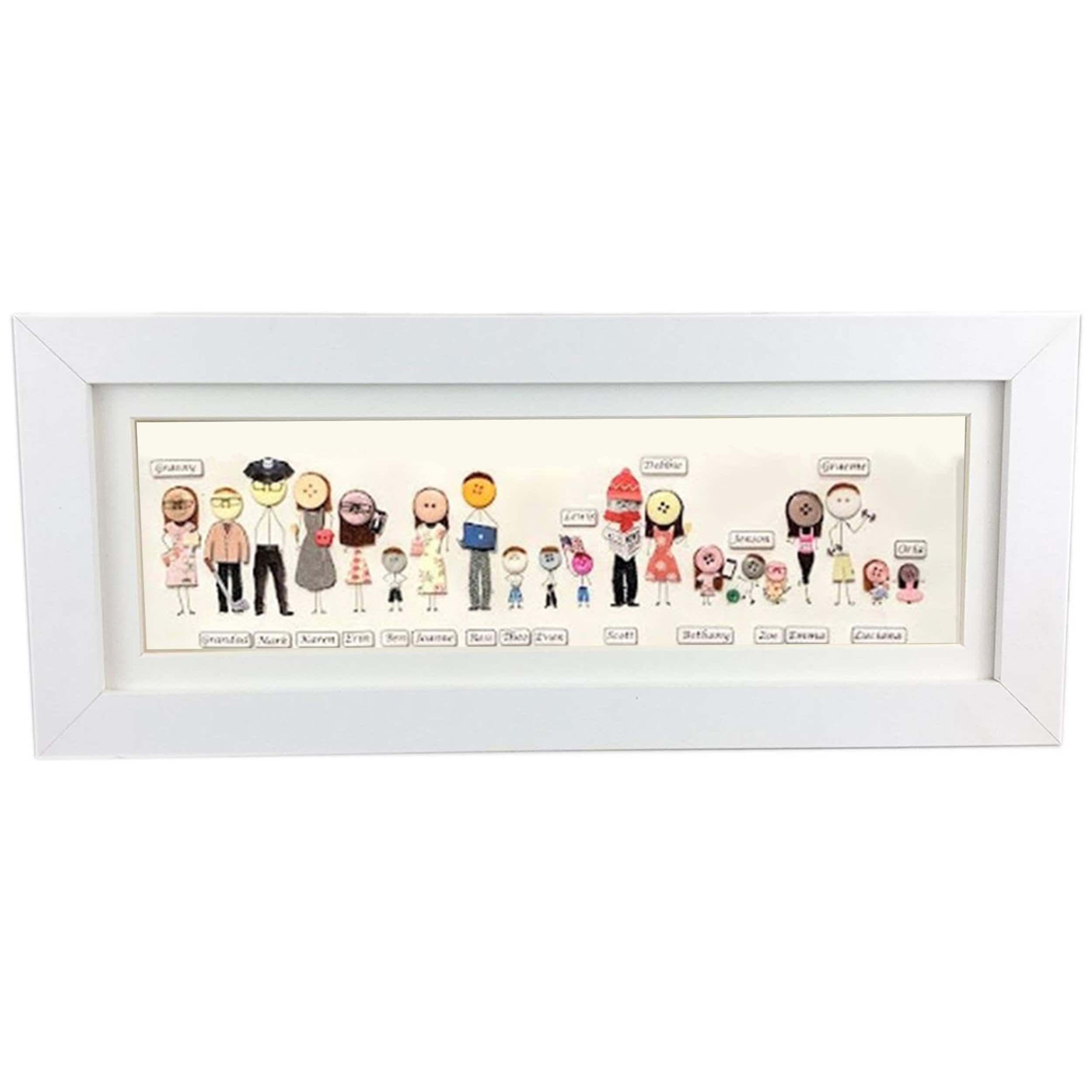 Personalised Button Family Frame Custom Stick Family Frame | Etsy UK