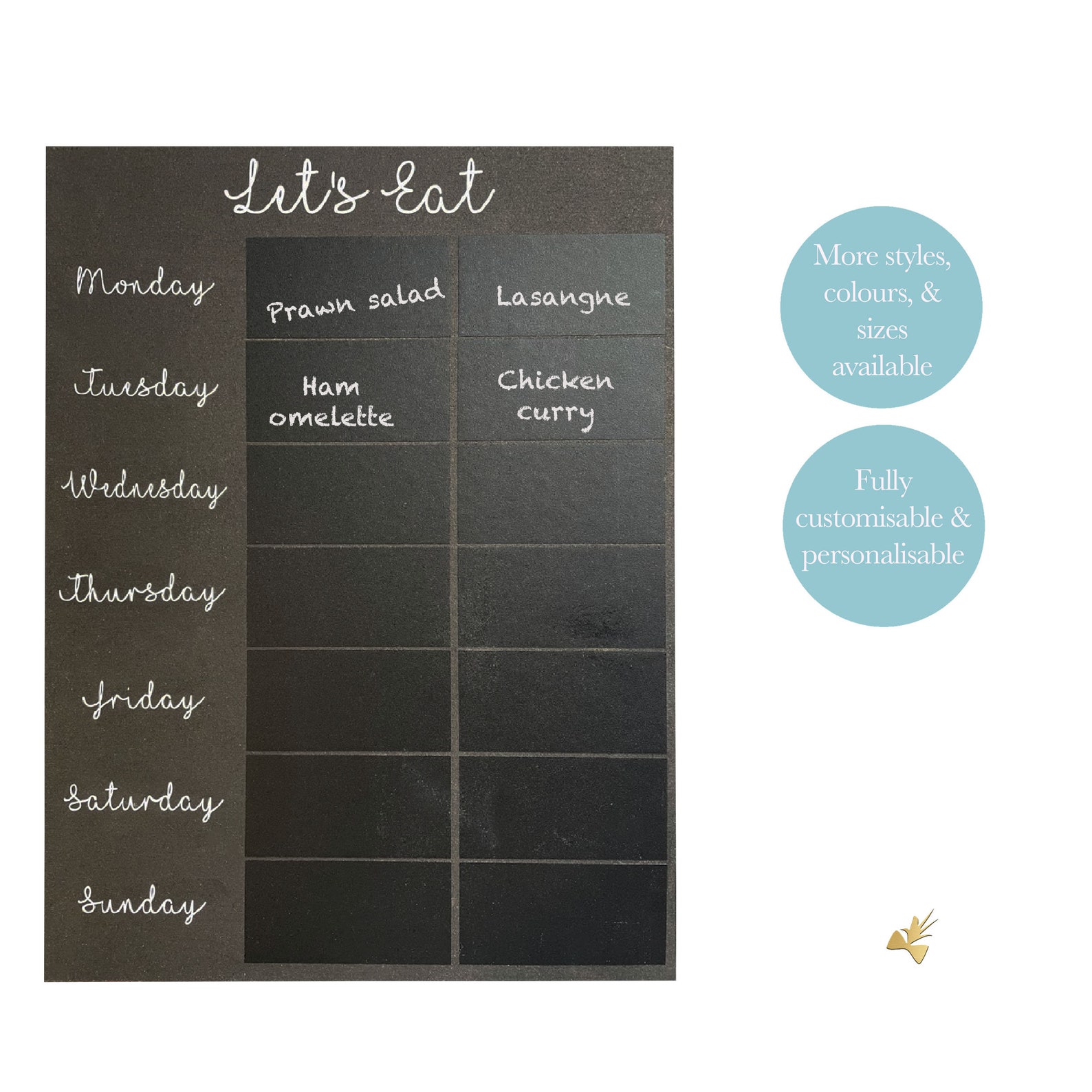 Personalised weekly menu chalkboard Custom menu board Weekly | Etsy