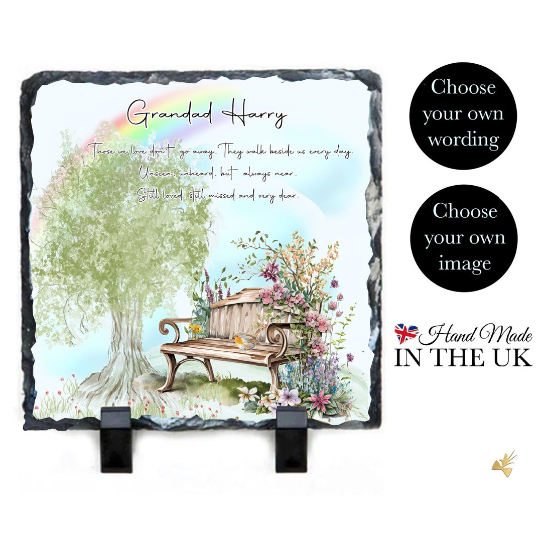 Custom Robin Memorial Slate Plaque - Choose Your Own Wording and Robins ...