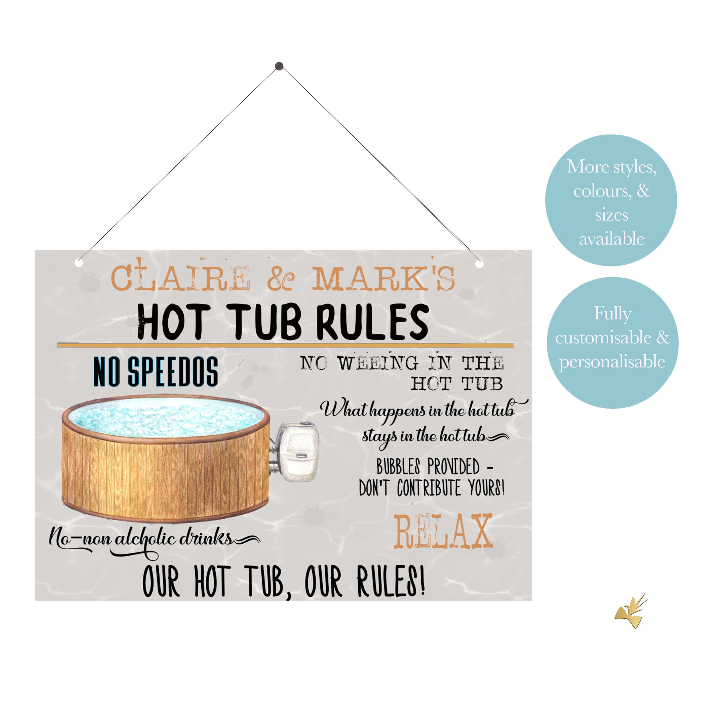 Custom Hot Tub Sign Hot Tub Rules Sign Personalised Hot Tub | Etsy UK