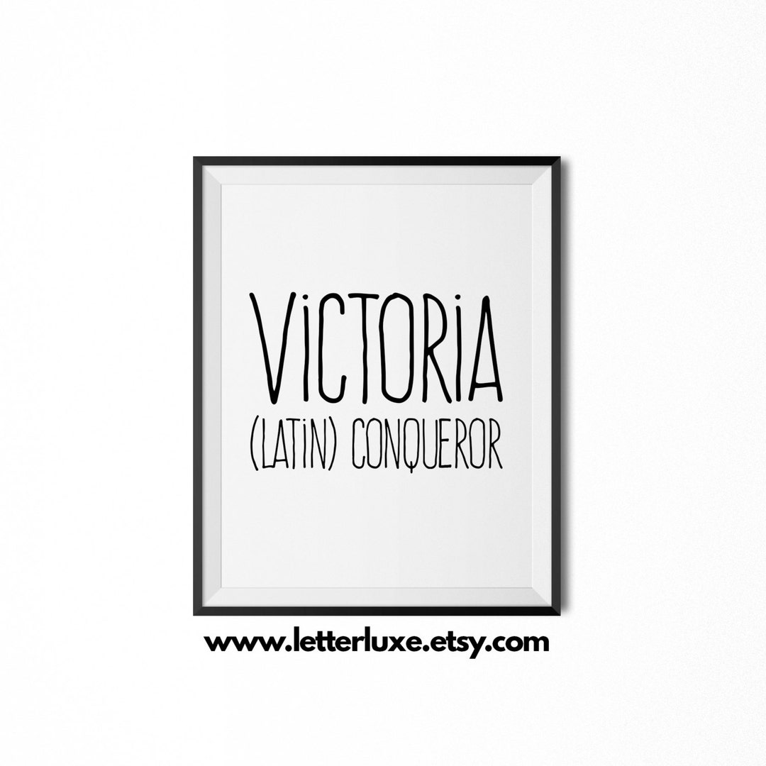 Victoria Name Meaning Art, Printable Baby Shower Gift, Nursery ...
