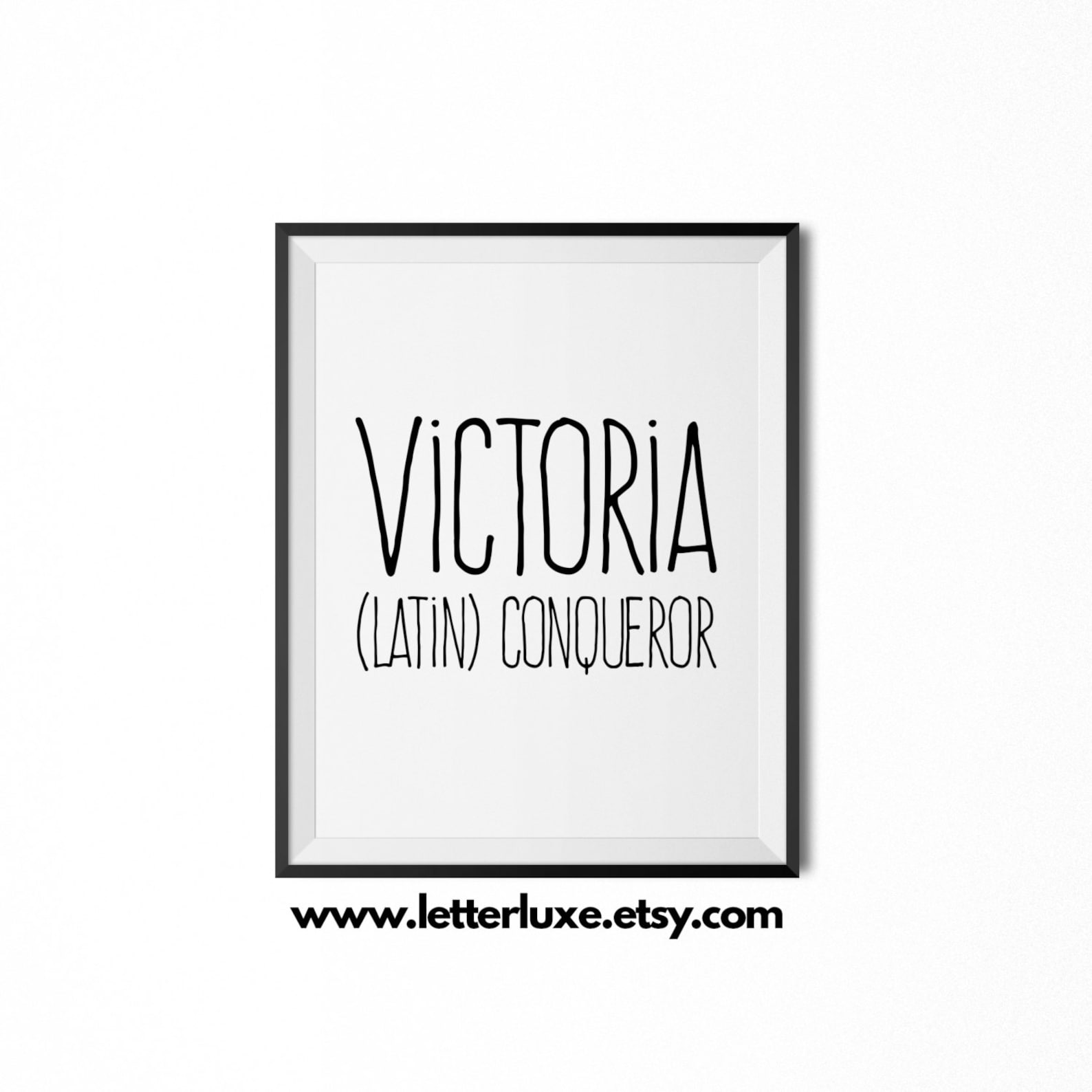 Victoria Name Meaning Art, Printable Baby Shower Gift, Nursery ...
