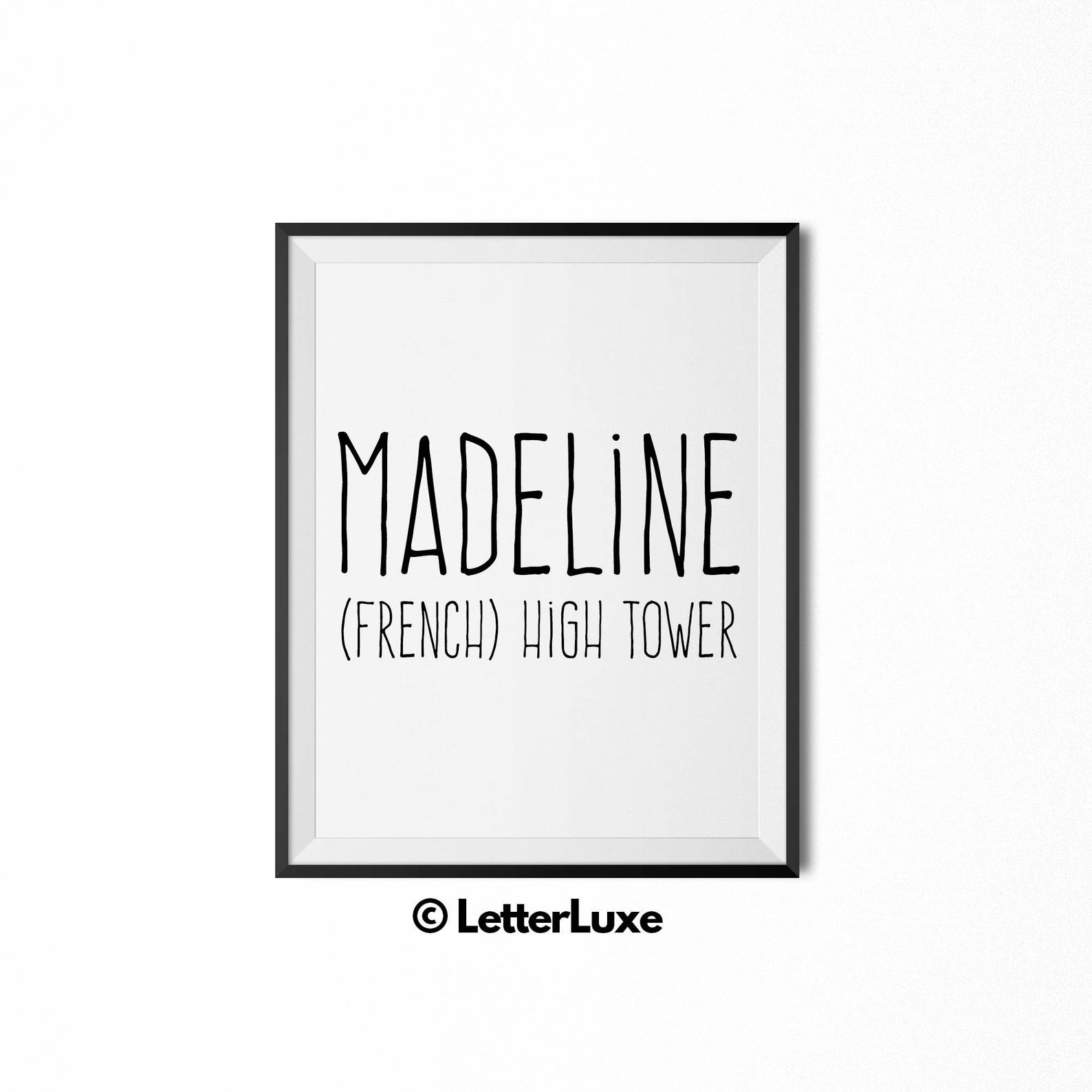 Madeline Name Meaning Art, Madeline Printable Baby Shower Gift, Nursery ...